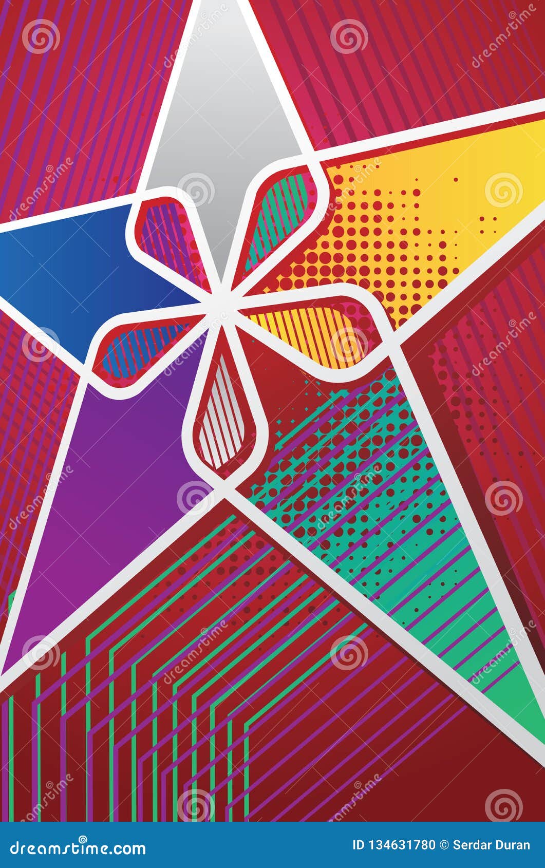 Poster with colorful stars stock vector. Illustration of colourful ...