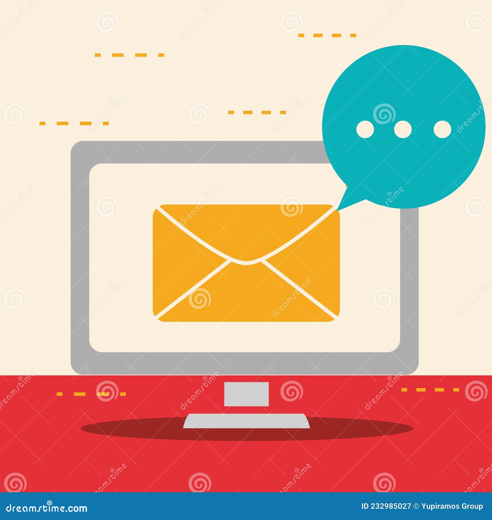 Computer receiving message stock vector. Illustration of send - 232985027