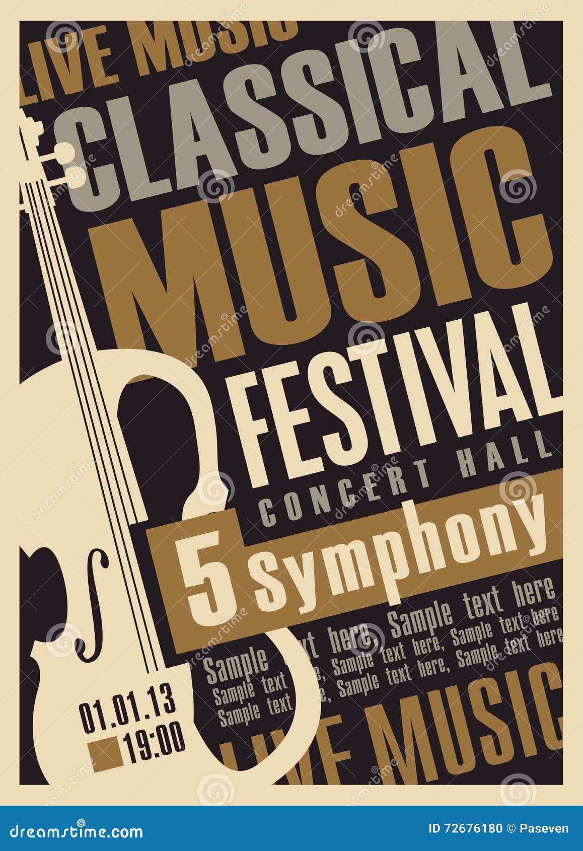 Poster for a Concert of Classical Music Stock Vector - Illustration of ...