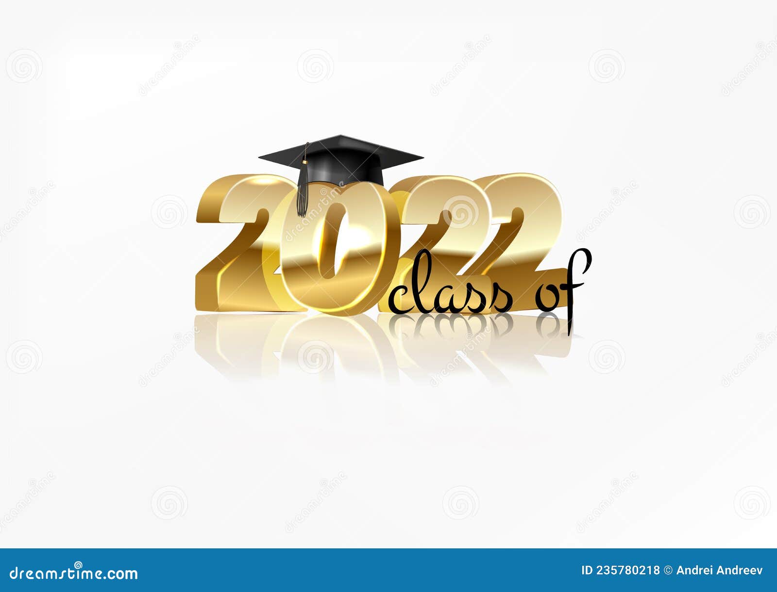 Poster Congratulations Class 2022 Graduate on a White Background Stock ...