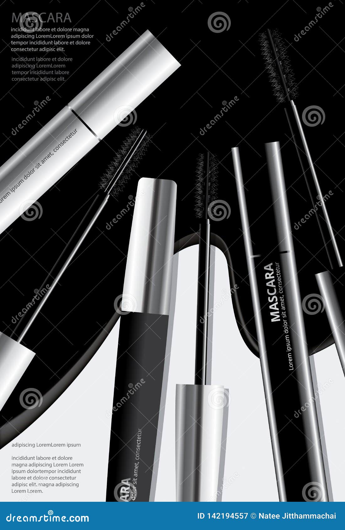 Poster Cosmetic Mascara with Packaging Stock Vector - Illustration of ...