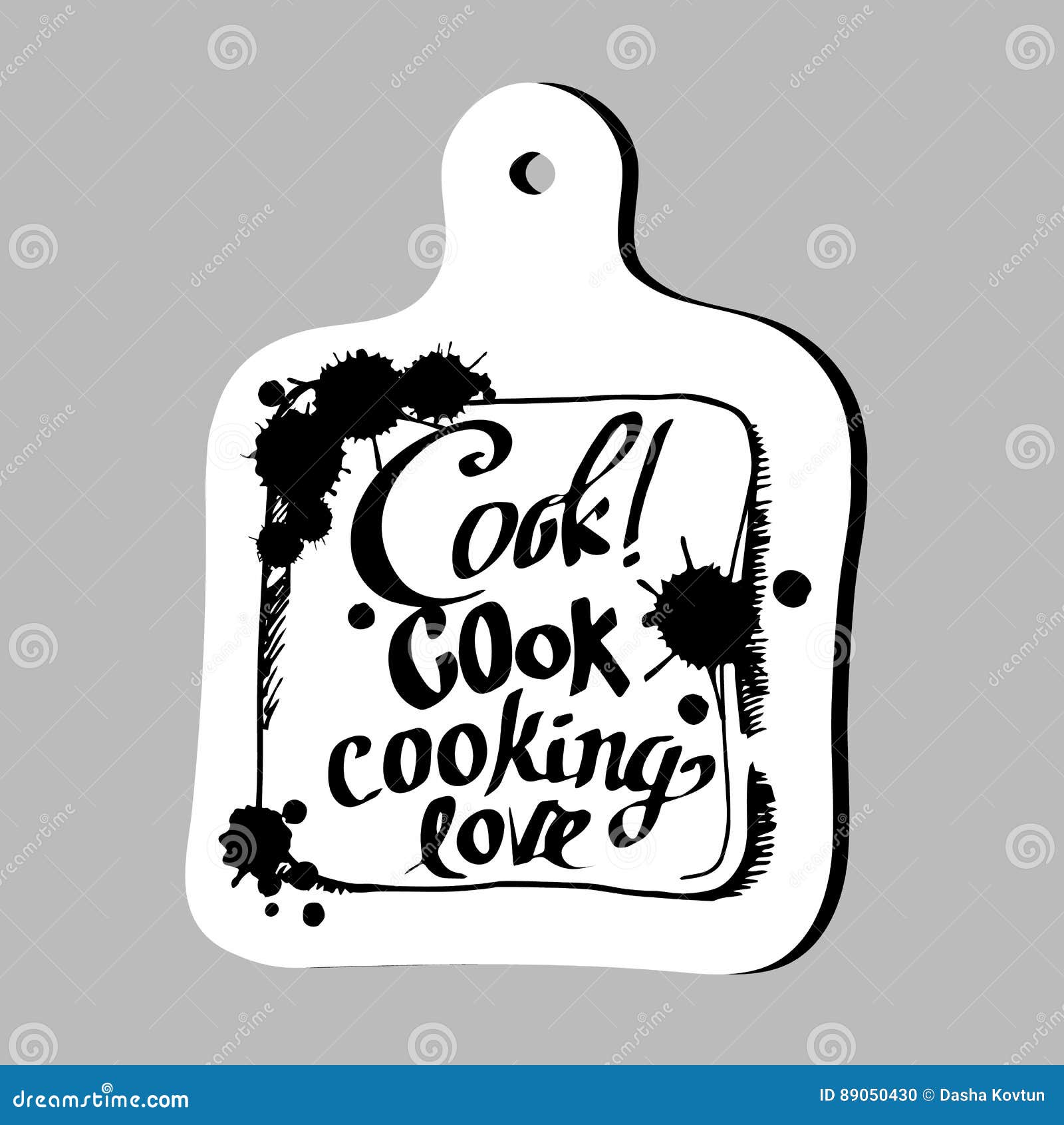 Poster Cutting Board Lettering Lets Cook Something Yummy. Stock Vector ...