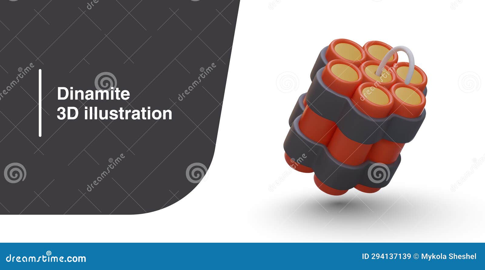 Poster with 3d Realistic Red Dynamite with Fuse. Explosive Weapons for ...