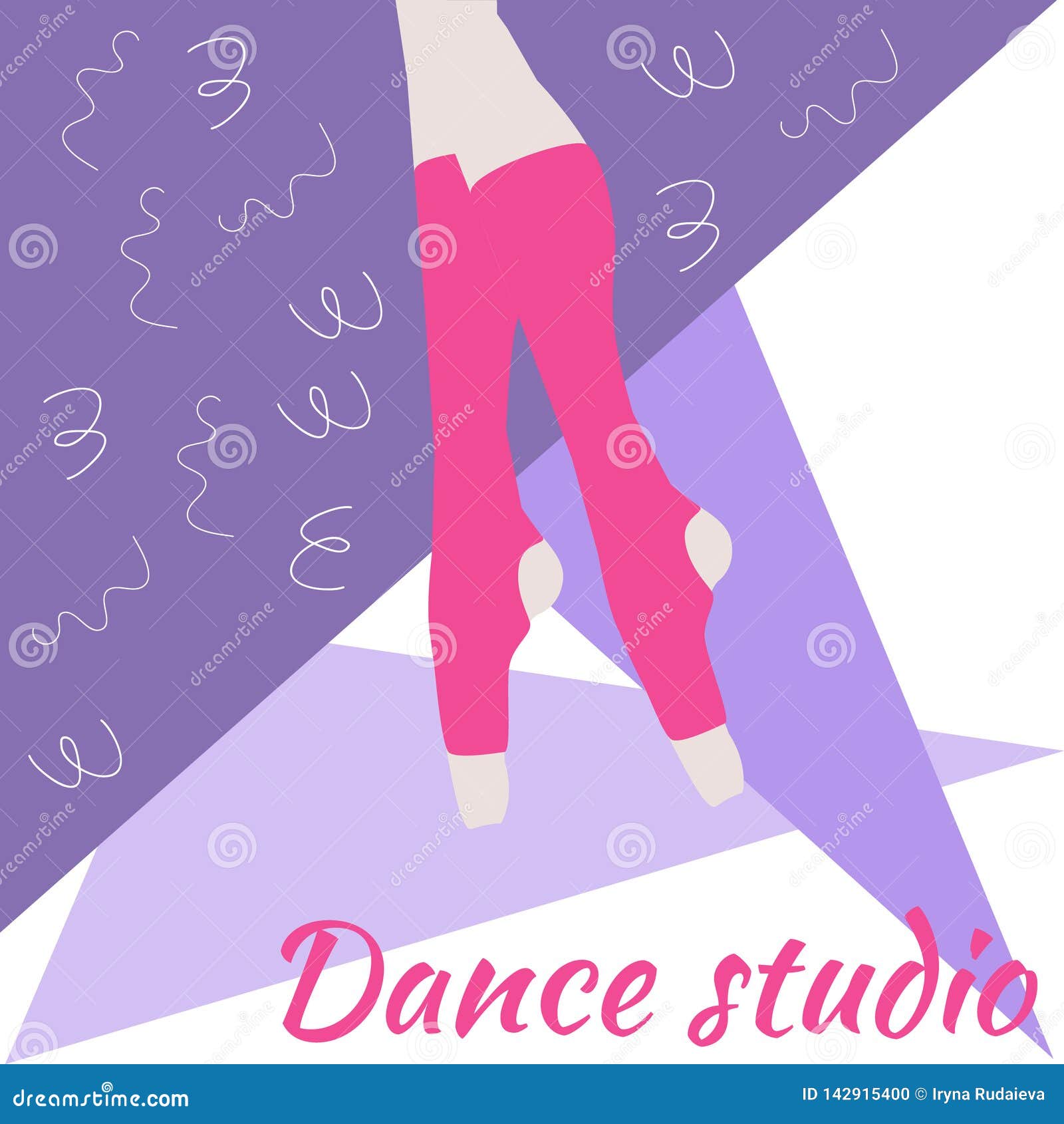 Dance studio stock vector. Illustration of ballet, pink - 142915400