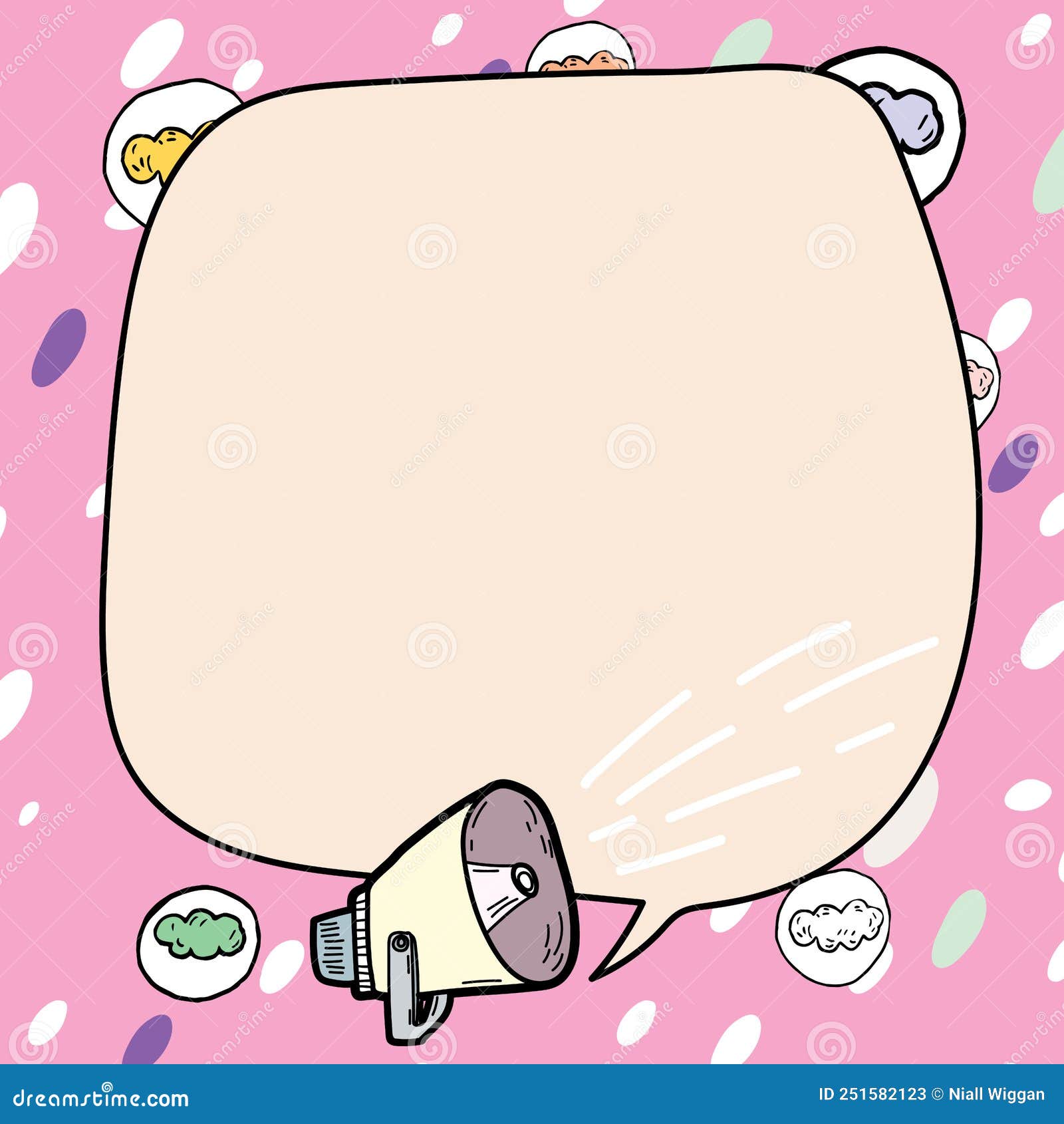 Poster Decorated with Speech Symbols on Edges Representing Speaker ...