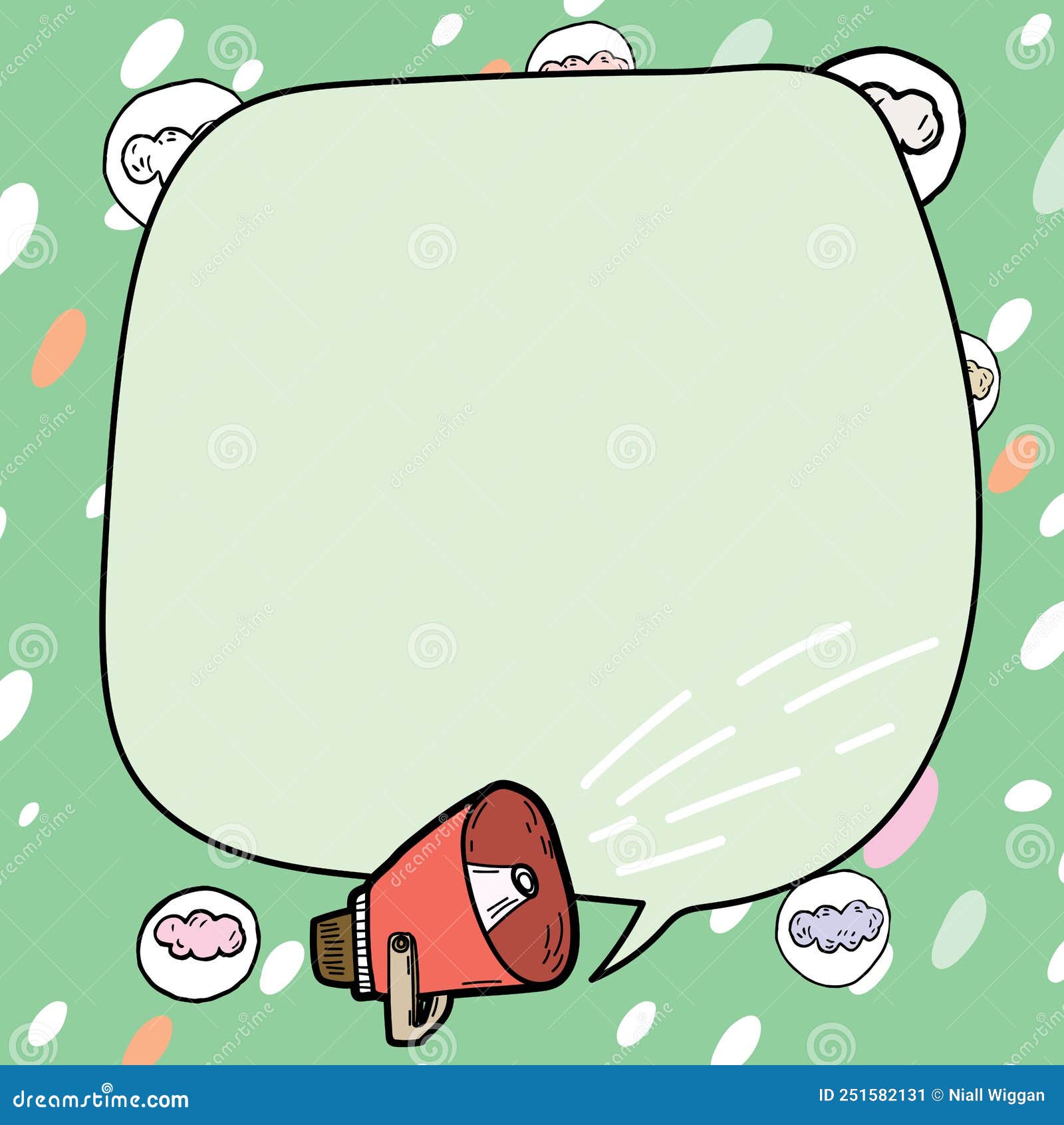 Poster Decorated with Speech Symbols on Edges Representing Speaker ...