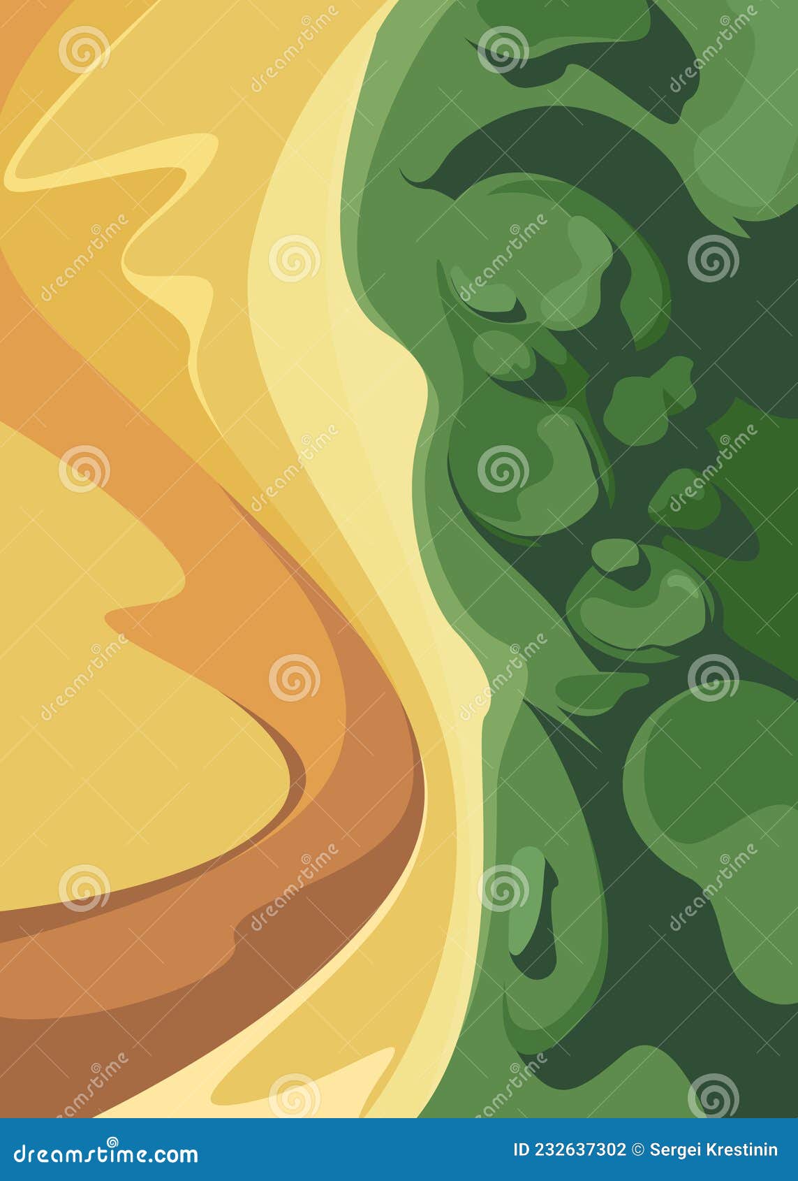 Poster with Desert and Forest. Stock Vector - Illustration of poster ...