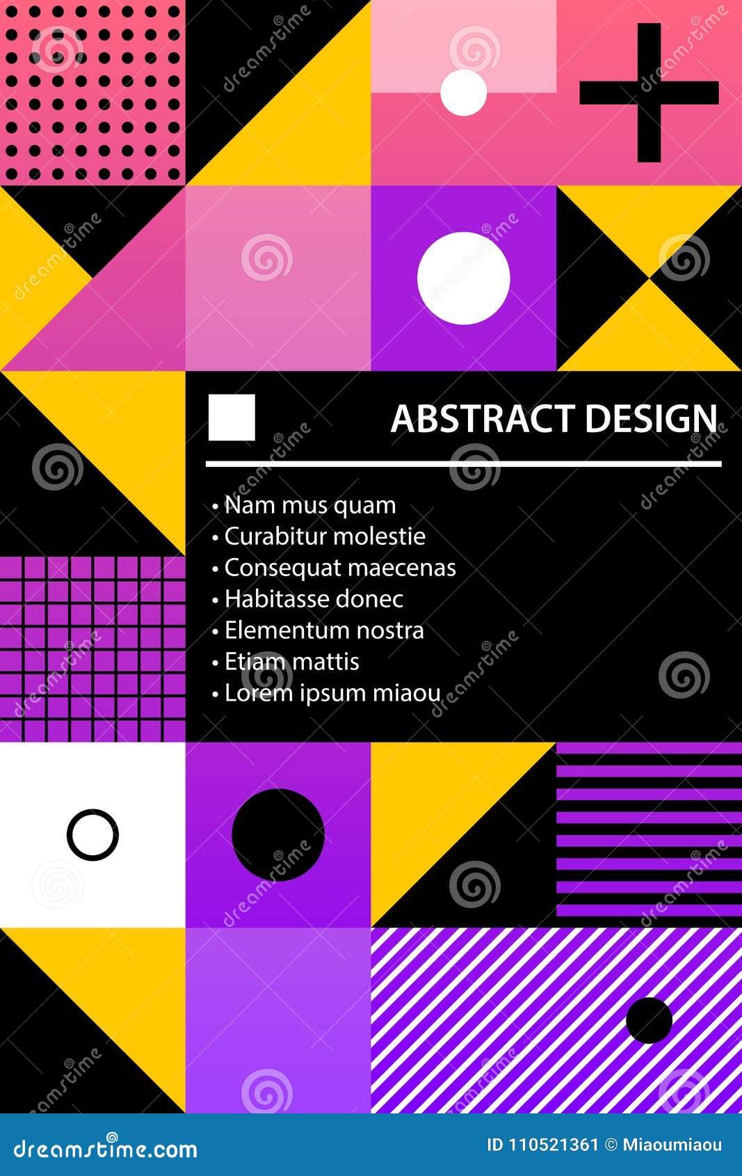 Poster Design with Bright Geometric Patchwork in Modern Style Stock ...