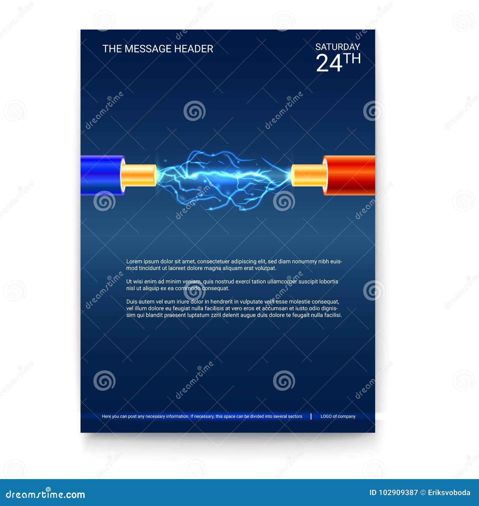 Poster Design, Electric Cable with Sparks. Copper Electrical Cable in ...