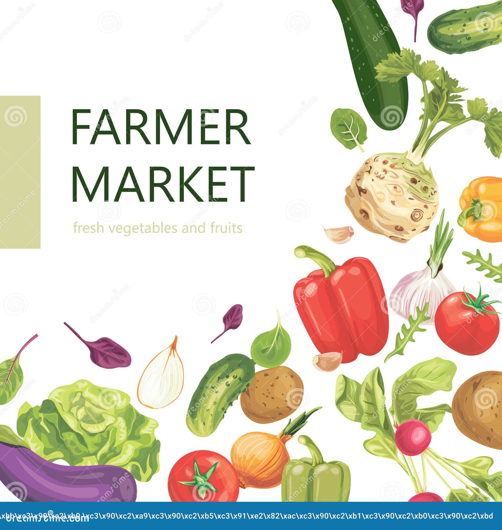 Poster Design for Farmers Market. Vector Illustration. Stock Vector ...