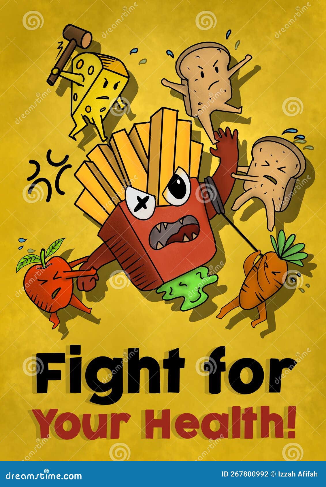 Poster Design of Food with Dark Theme Stock Illustration - Illustration ...