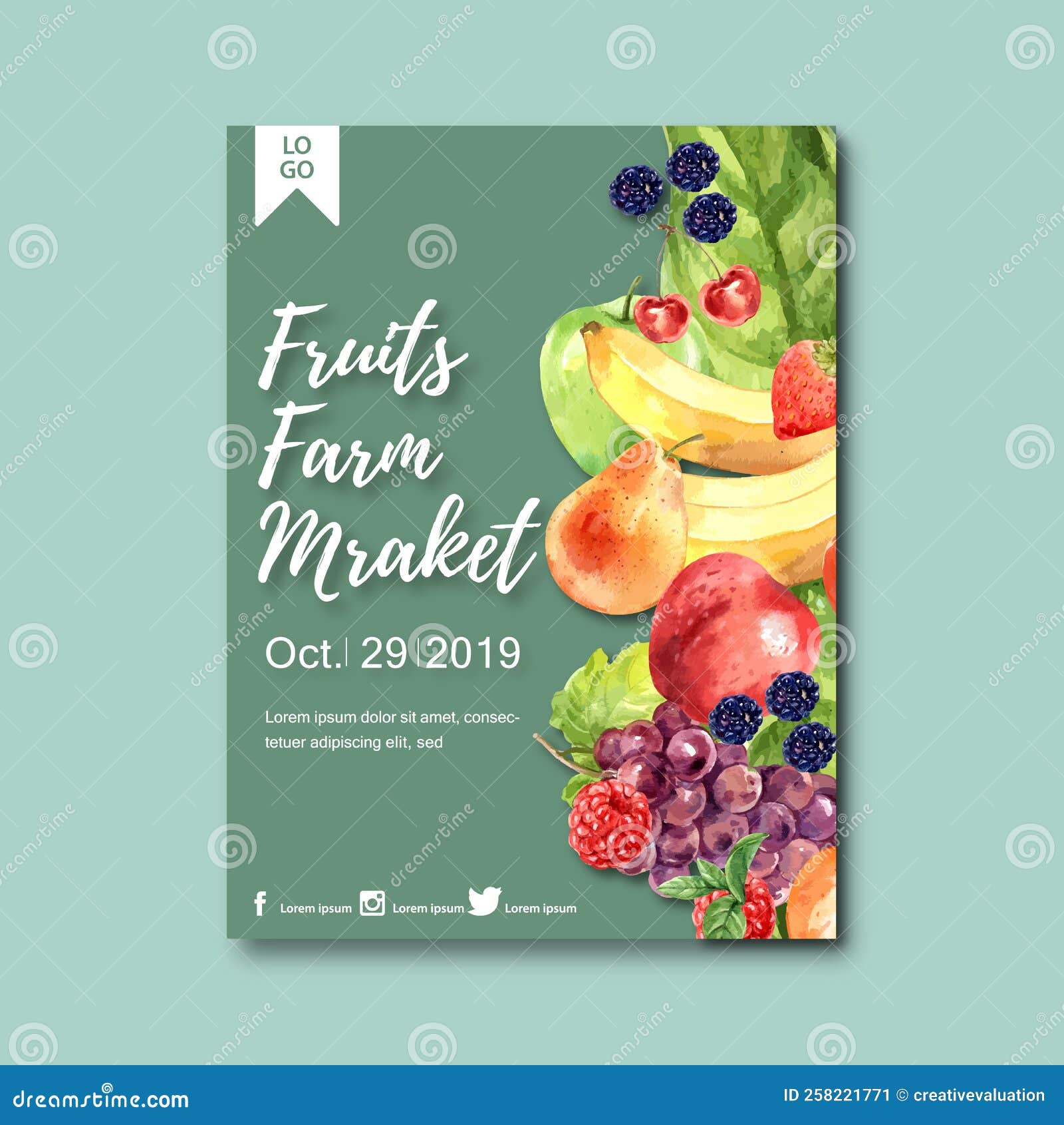Poster Design with Fruits-theme, Creative Various Fruits Vector ...