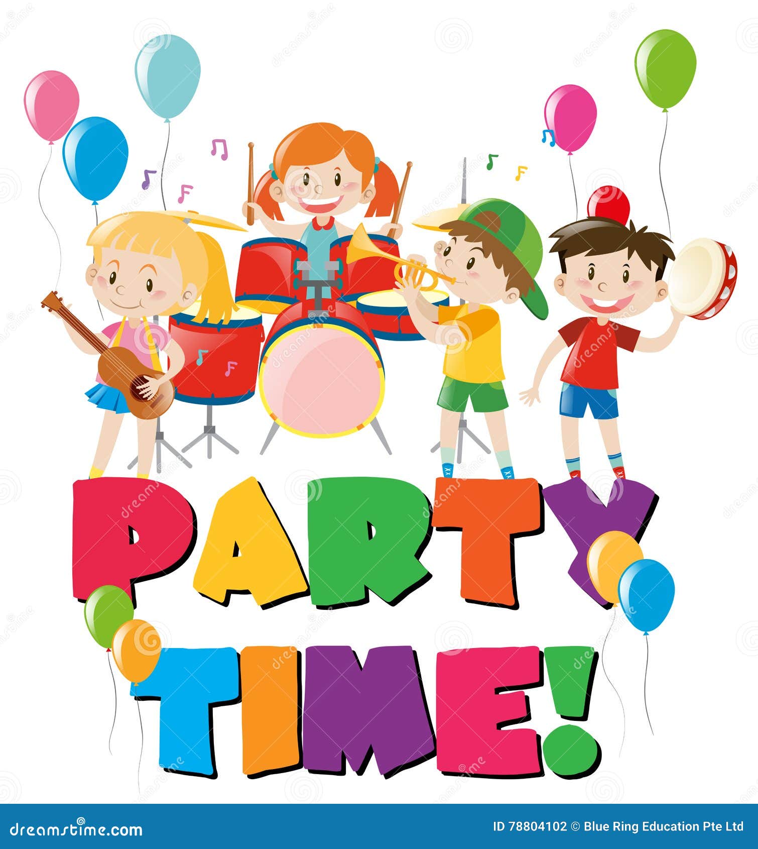 Poster Design with Kids in Band Stock Illustration - Illustration of ...