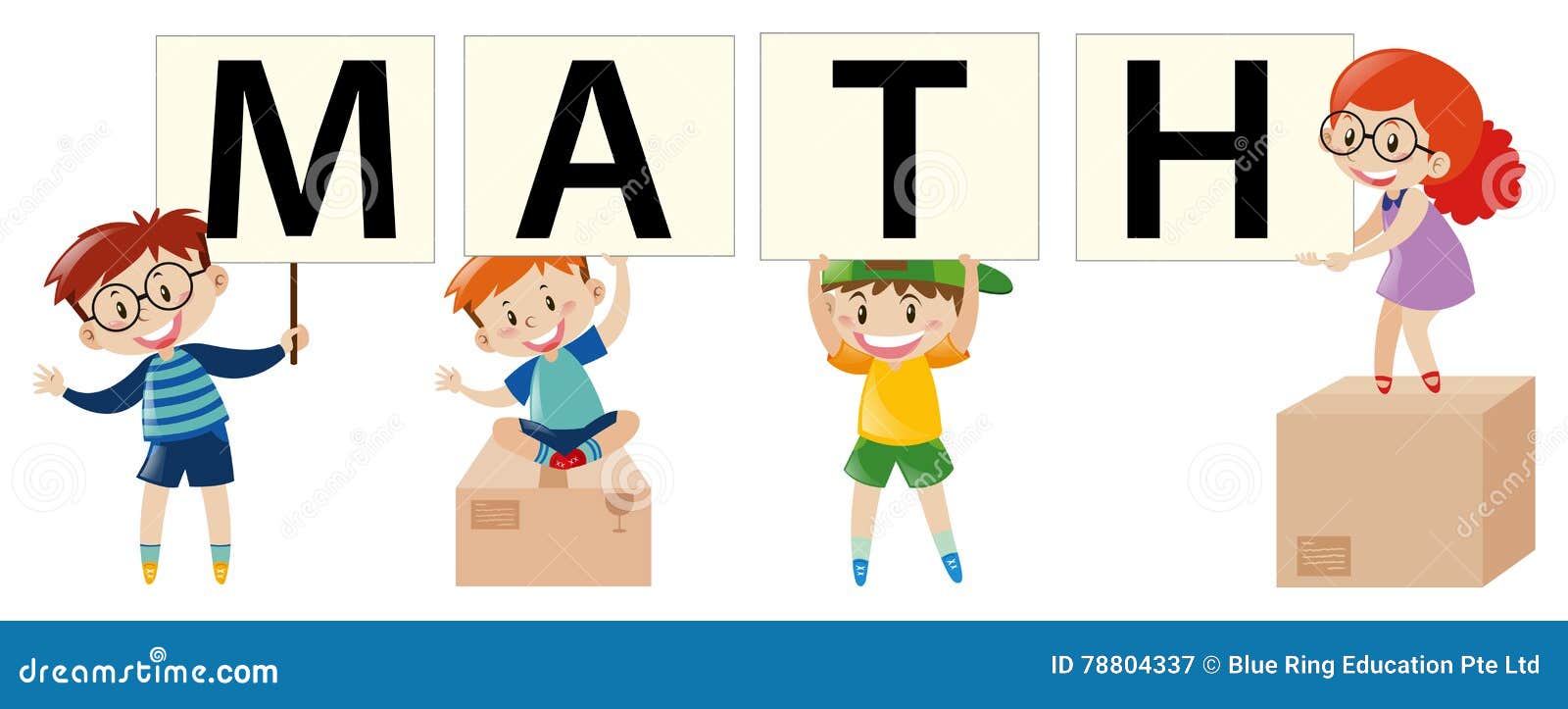 Poster Design with Kids and Math Stock Illustration - Illustration of ...