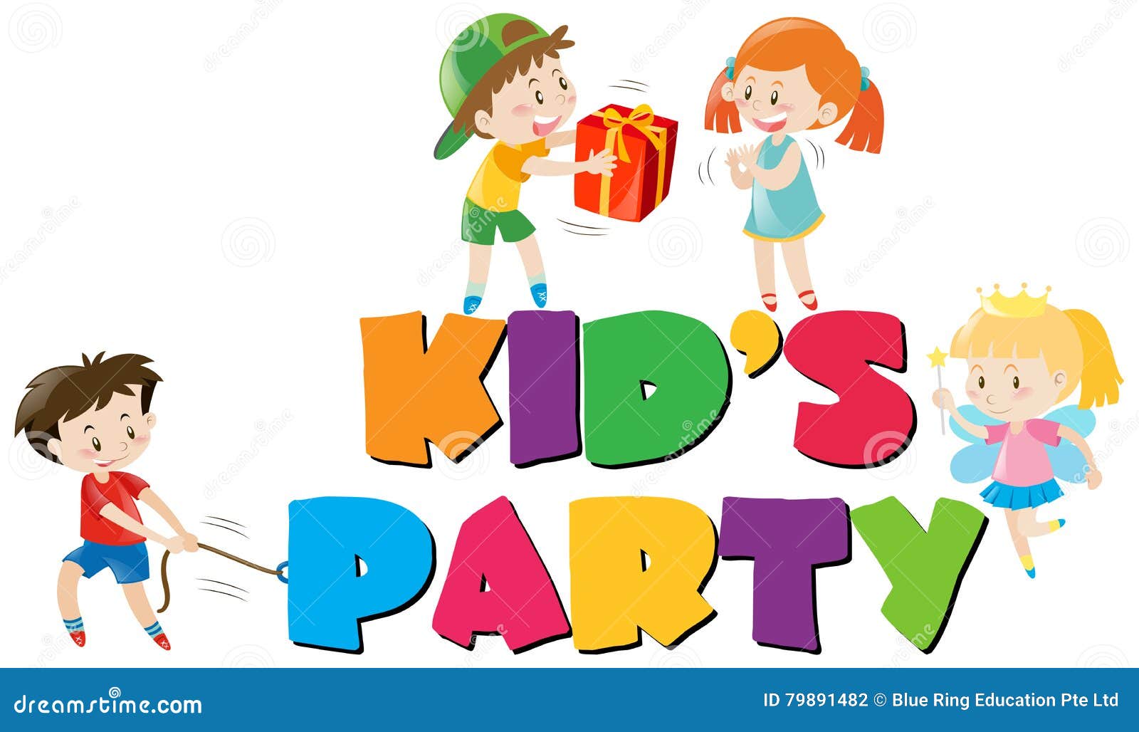 Poster Design with Kids at Party Stock Vector - Illustration of ...