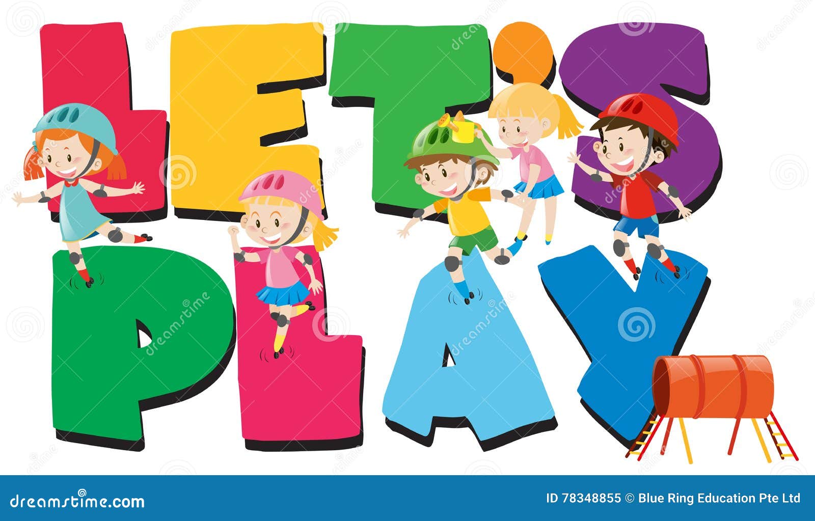 Poster Design with Kids Playing Stock Vector - Illustration of ...