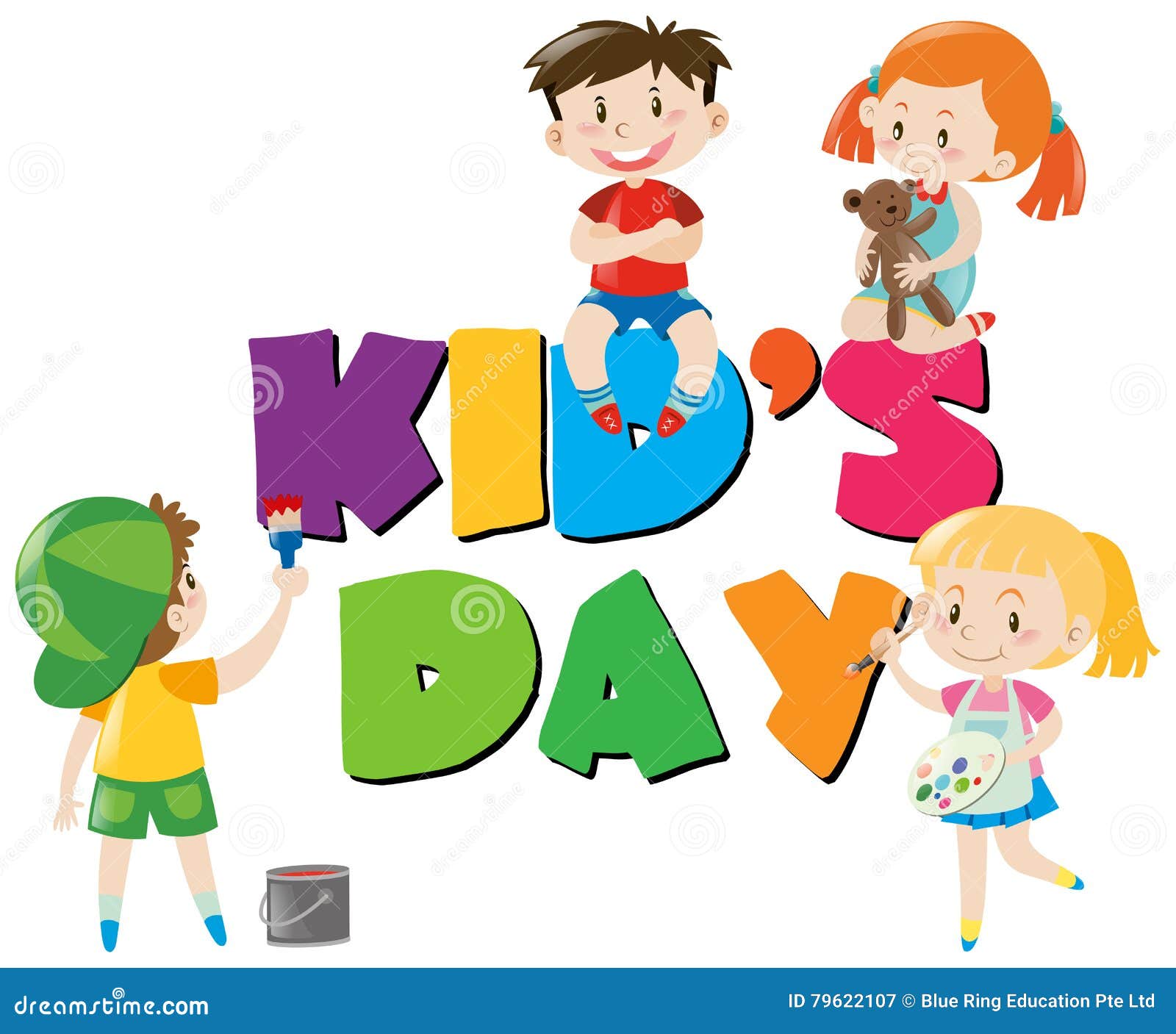 Poster Design with Kids Playing Stock Vector - Illustration of pupil ...