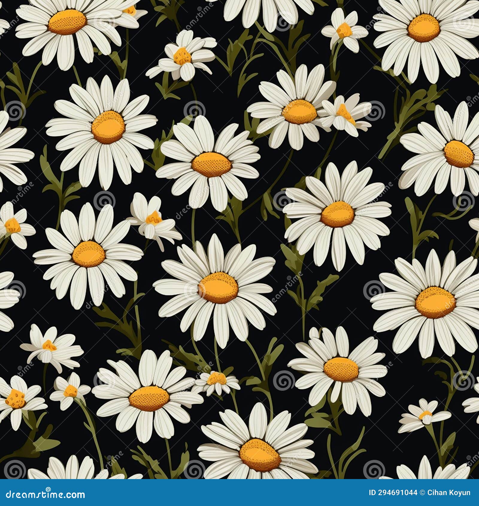 Poster Design with Presentation Slide with Abstract Daisy Texture Stock Illustration ...