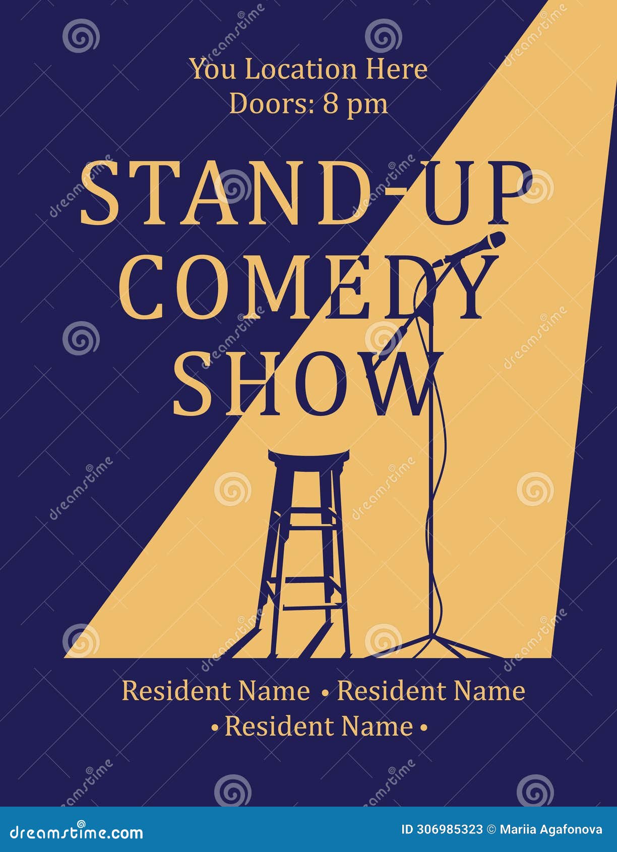 Poster Design for a Stand-up Comedy Show. Flyer and Advertisement Stock ...