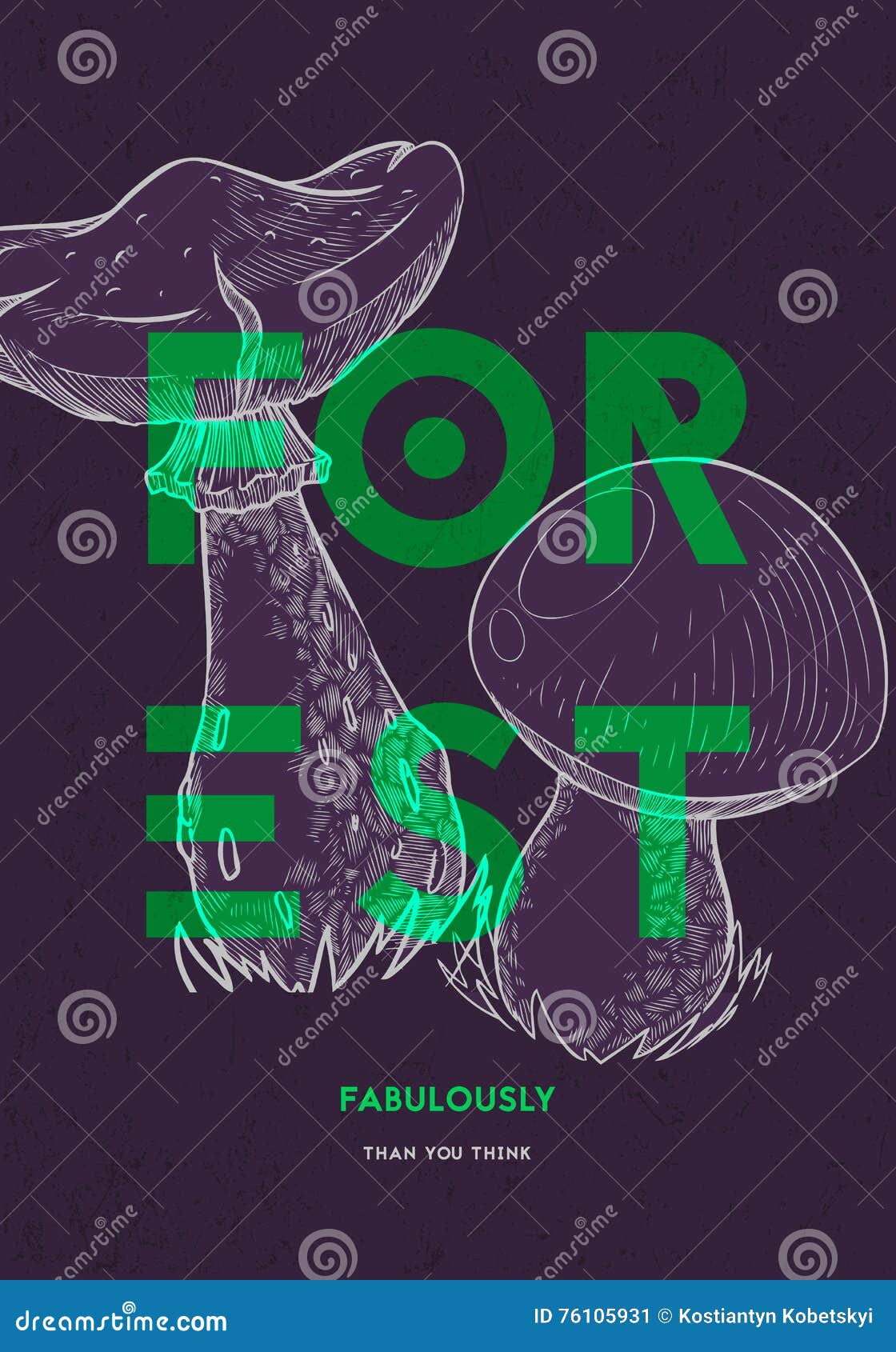 Poster Design Template. Forest Mushrooms Stock Vector - Illustration of ...