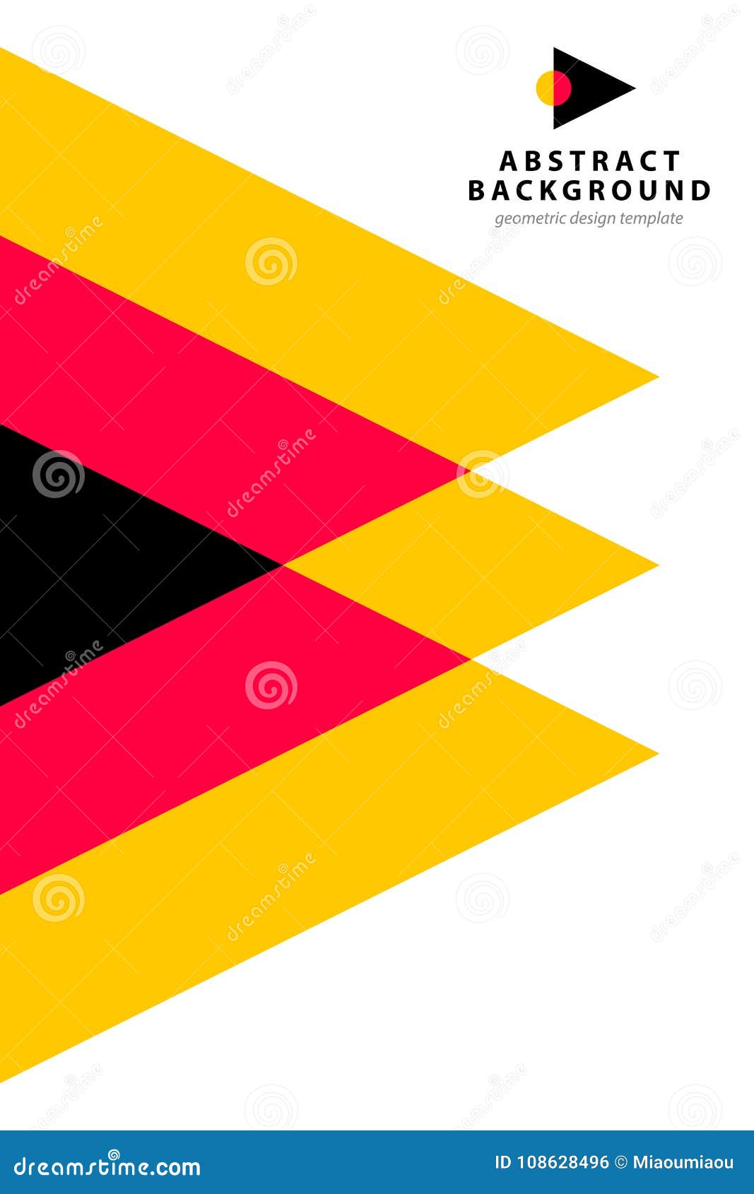 Poster Design Template with Intersecting Triangles in Colorful Retro ...