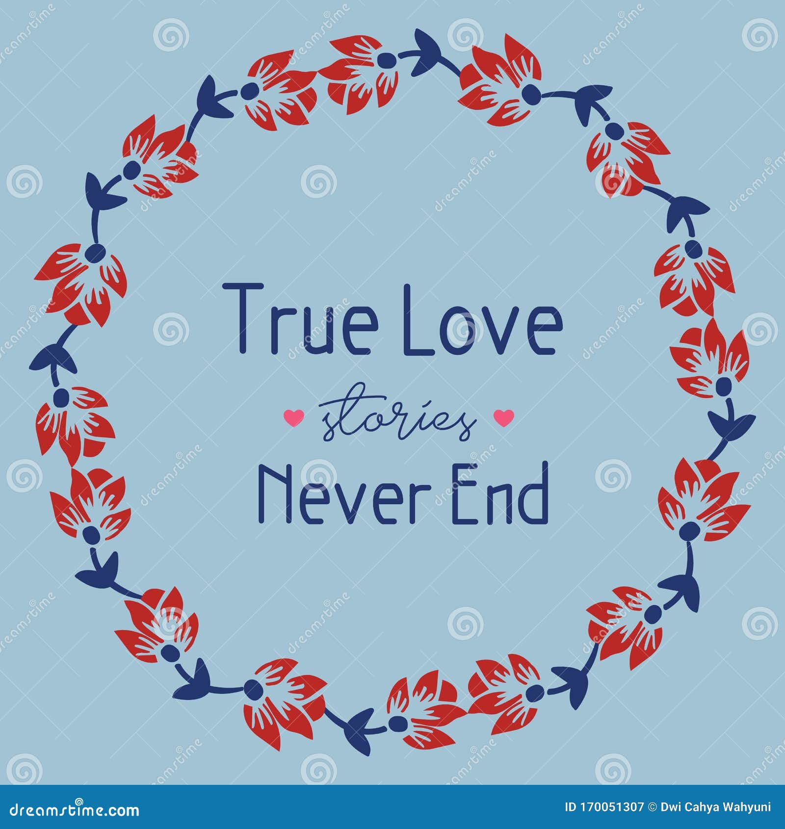Poster Design for True Love, with Beautiful Leaf and Flower Frame ...