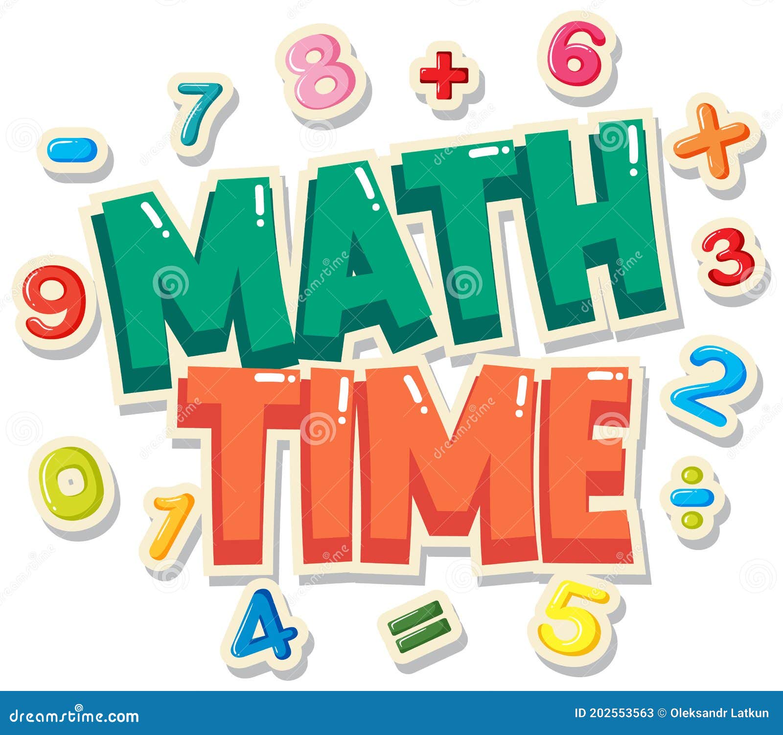 Poster Design with Word Math Time with Numbers in Background Stock ...