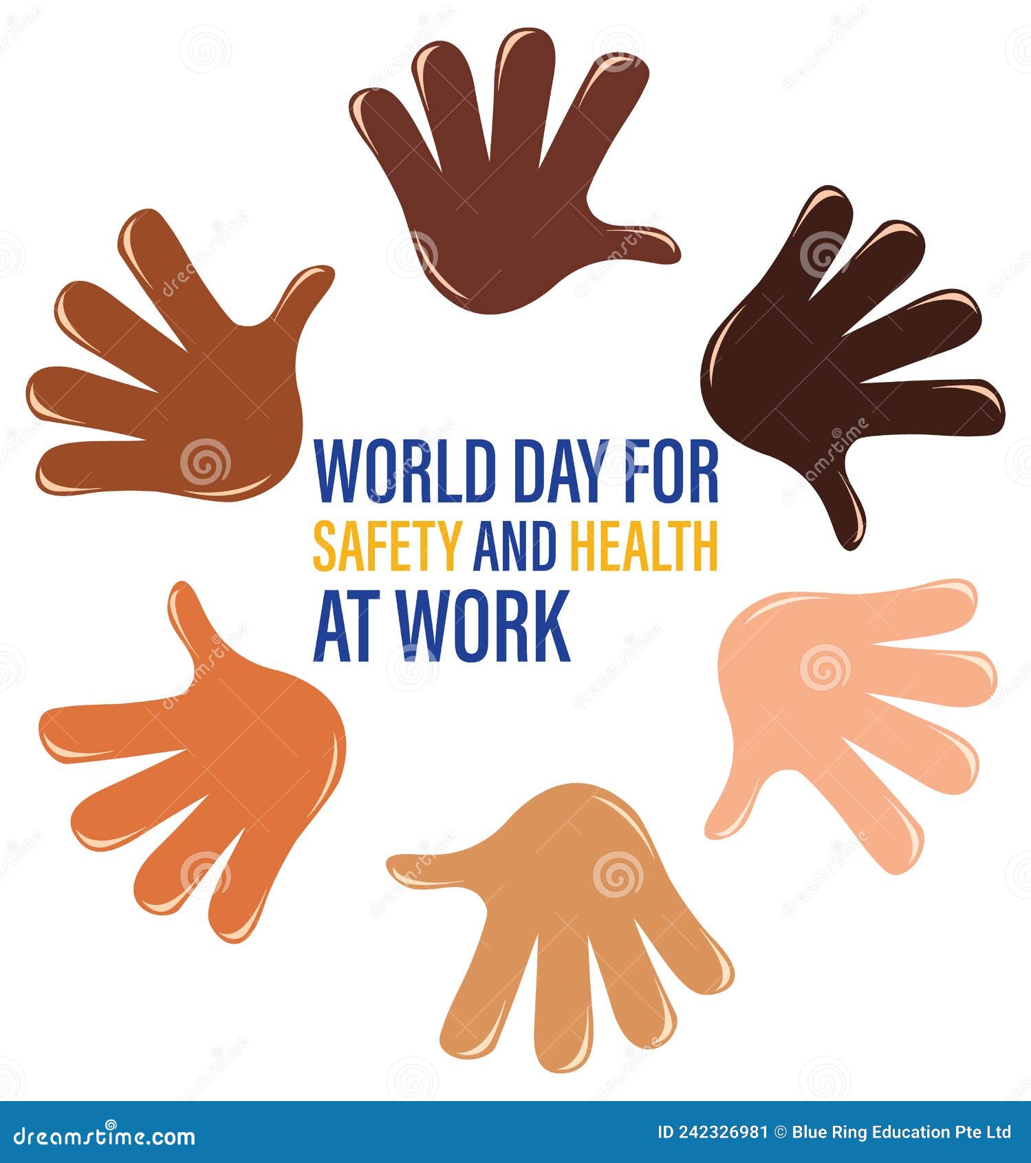 Poster Design For World Day For Safety And Health At Work Stock Vector