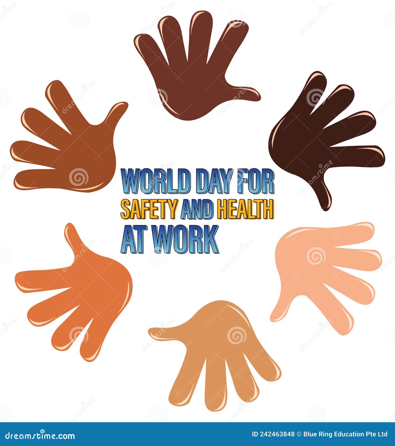 Poster Design For World Day For Safety And Health At Work Stock Vector