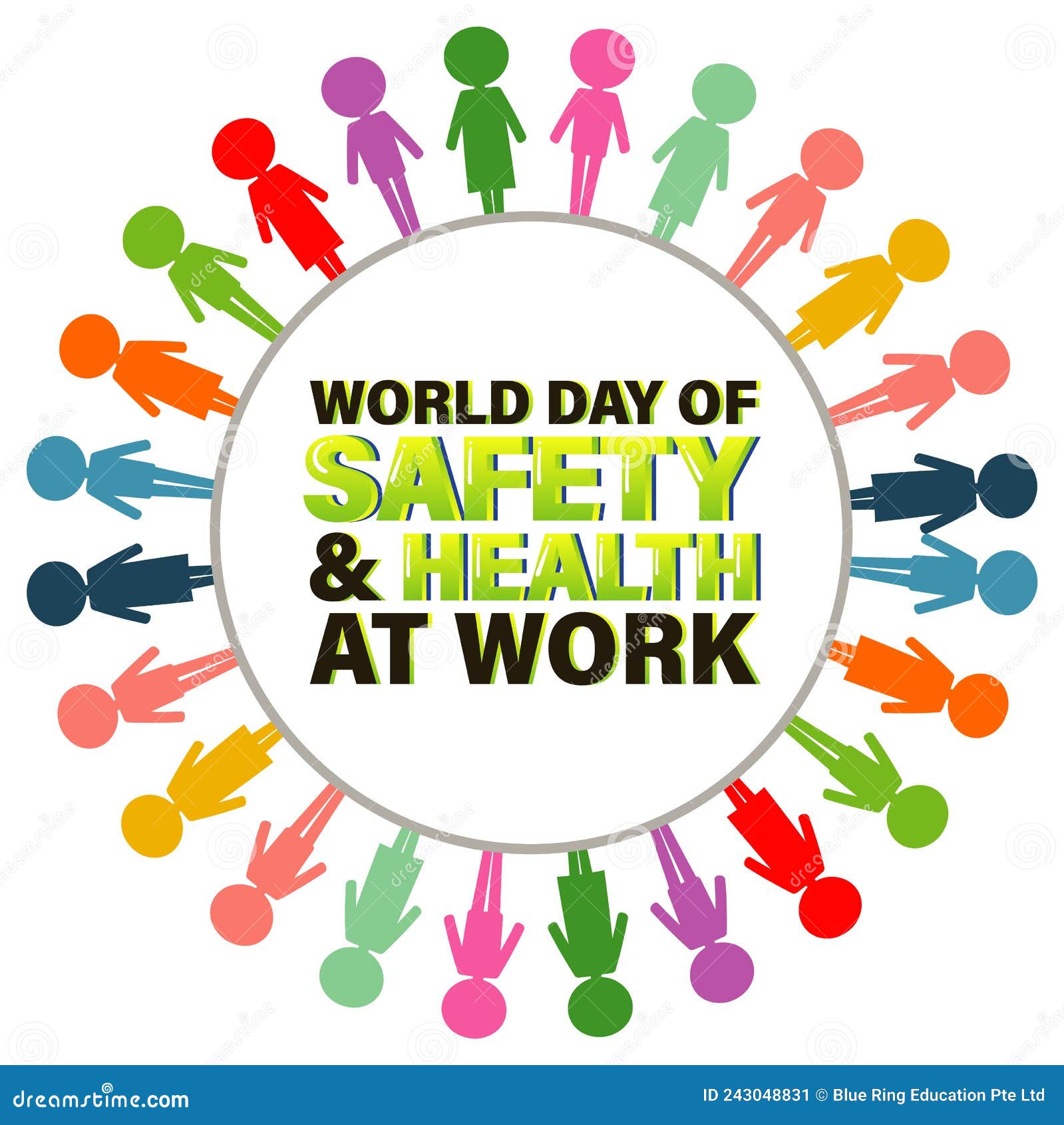 Poster Design For World Day For Safety Health At Work Stock Vector