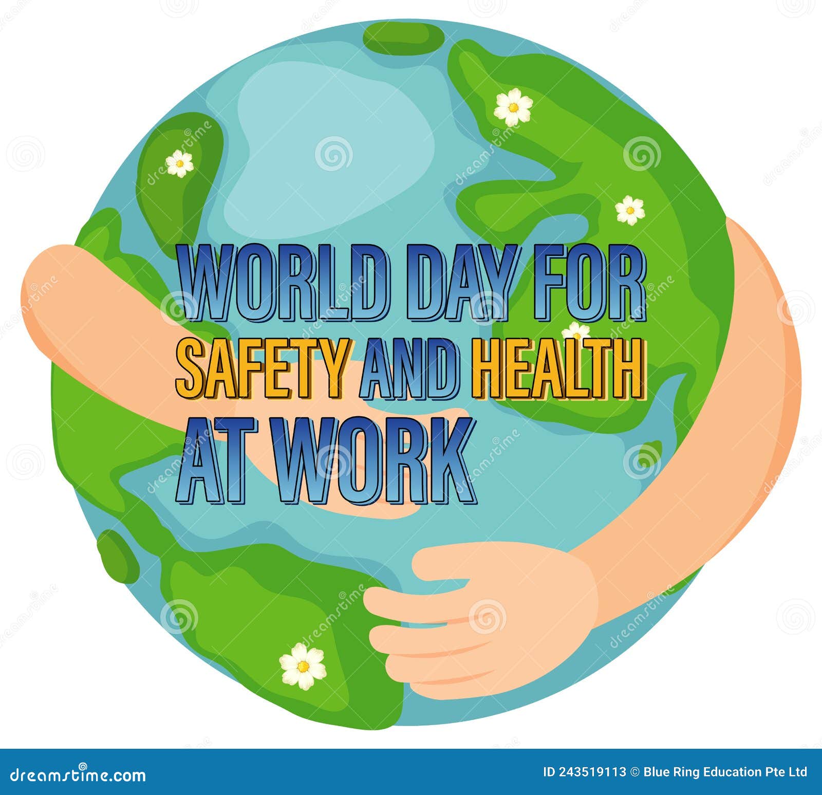 Poster Design For World Day For Safety Health At Work Stock Vector