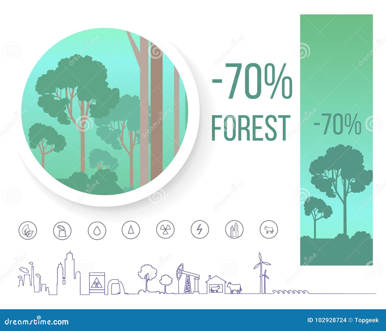 Poster Devoted Problem Of Deforestation On Earth Vector Illustration ...