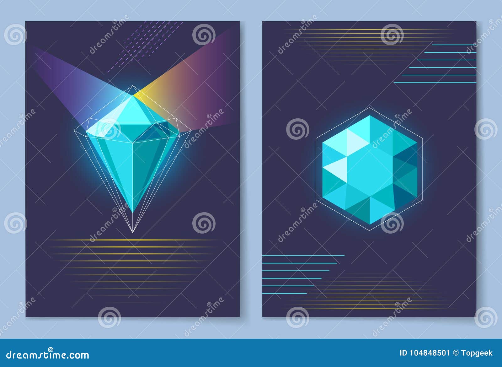 Poster with Diamond of Blue Vector Illustration Stock Vector ...