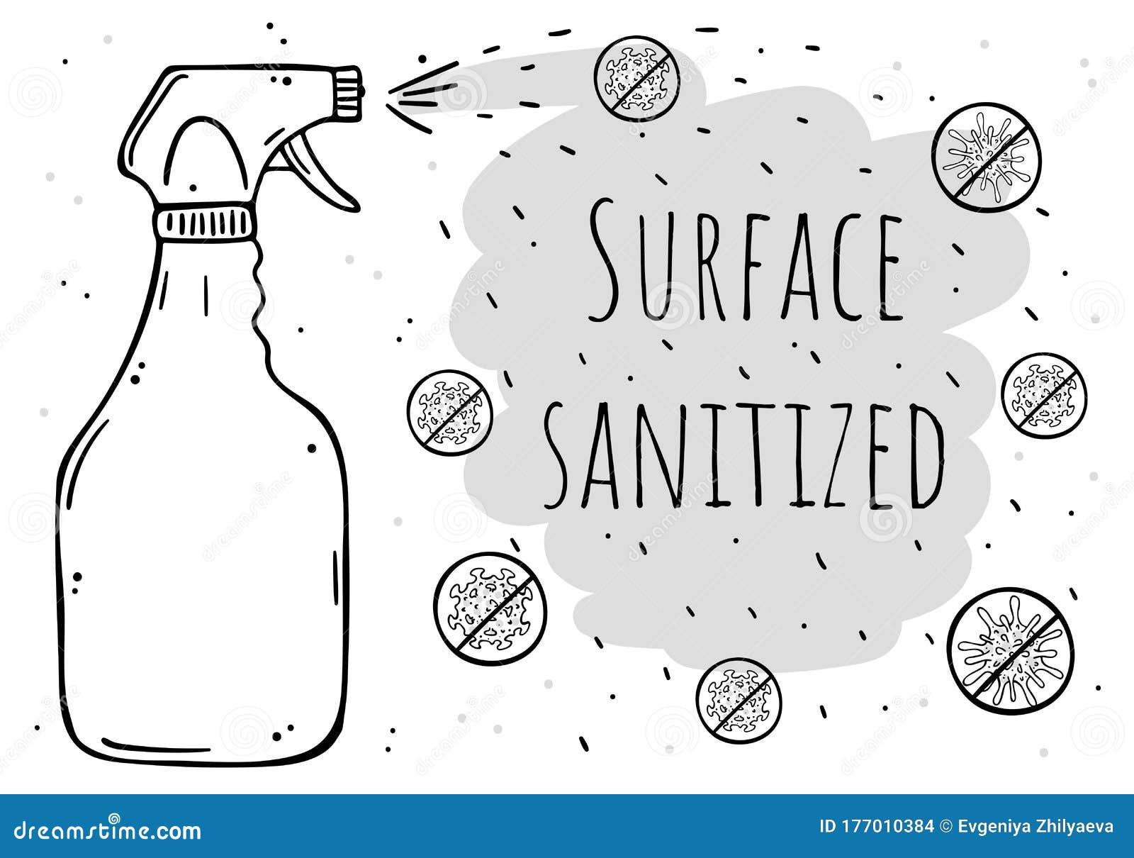 A Poster Disinfectant Spray Eliminates Viruses. Surface Sanitized Stock ...