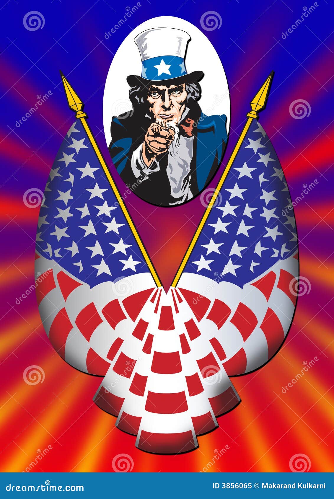 Poster do tio Sam ilustração stock. Ilustração de coragem - 3856065