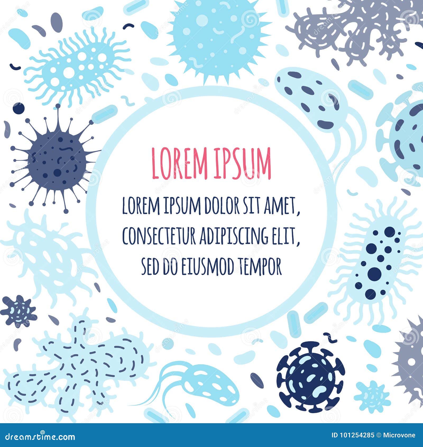 Microbes Round Vector Outline Illustration Or Symbol | CartoonDealer ...