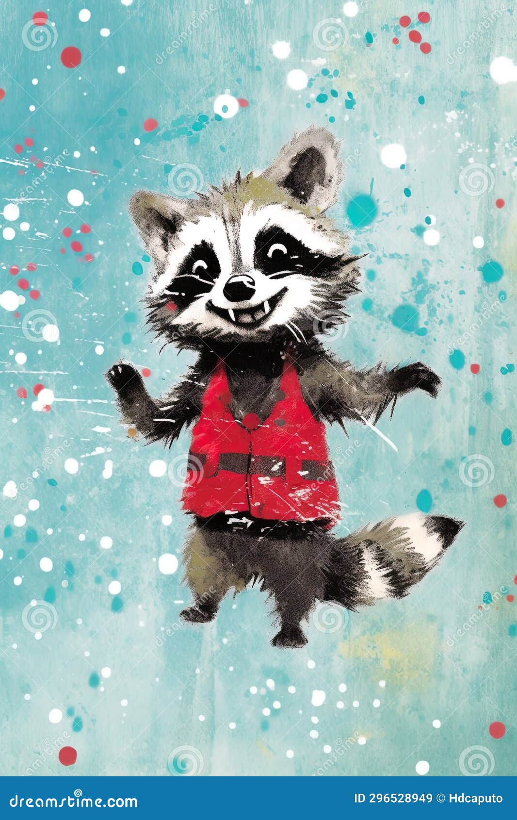 Illustration of a Cute Raccoon Dancing Fun Stock Illustration ...