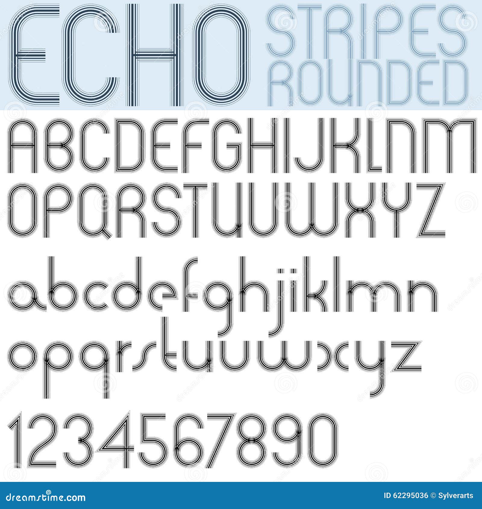 Poster Echo Light Striped Font, Bright Transparent Condensed Uppercase ...