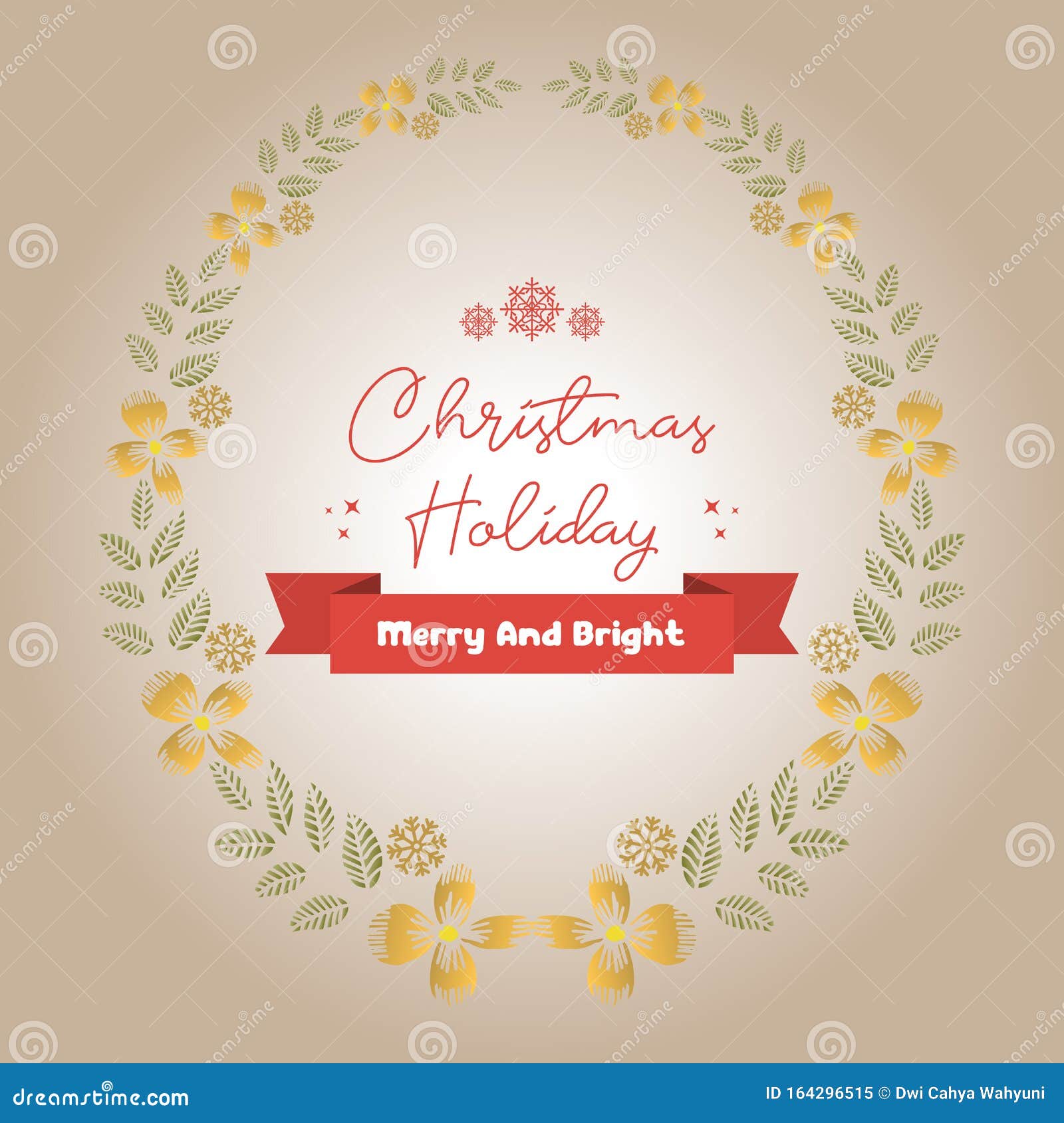 Poster Element Christmas Holiday, with Texture Ornate of Leaf Flower ...