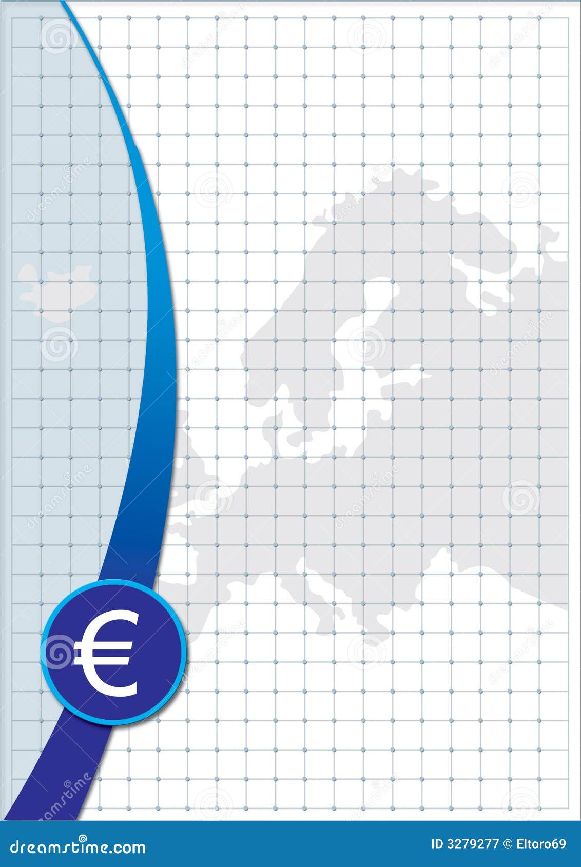 Poster Euro sign and map stock illustration. Illustration of curency ...