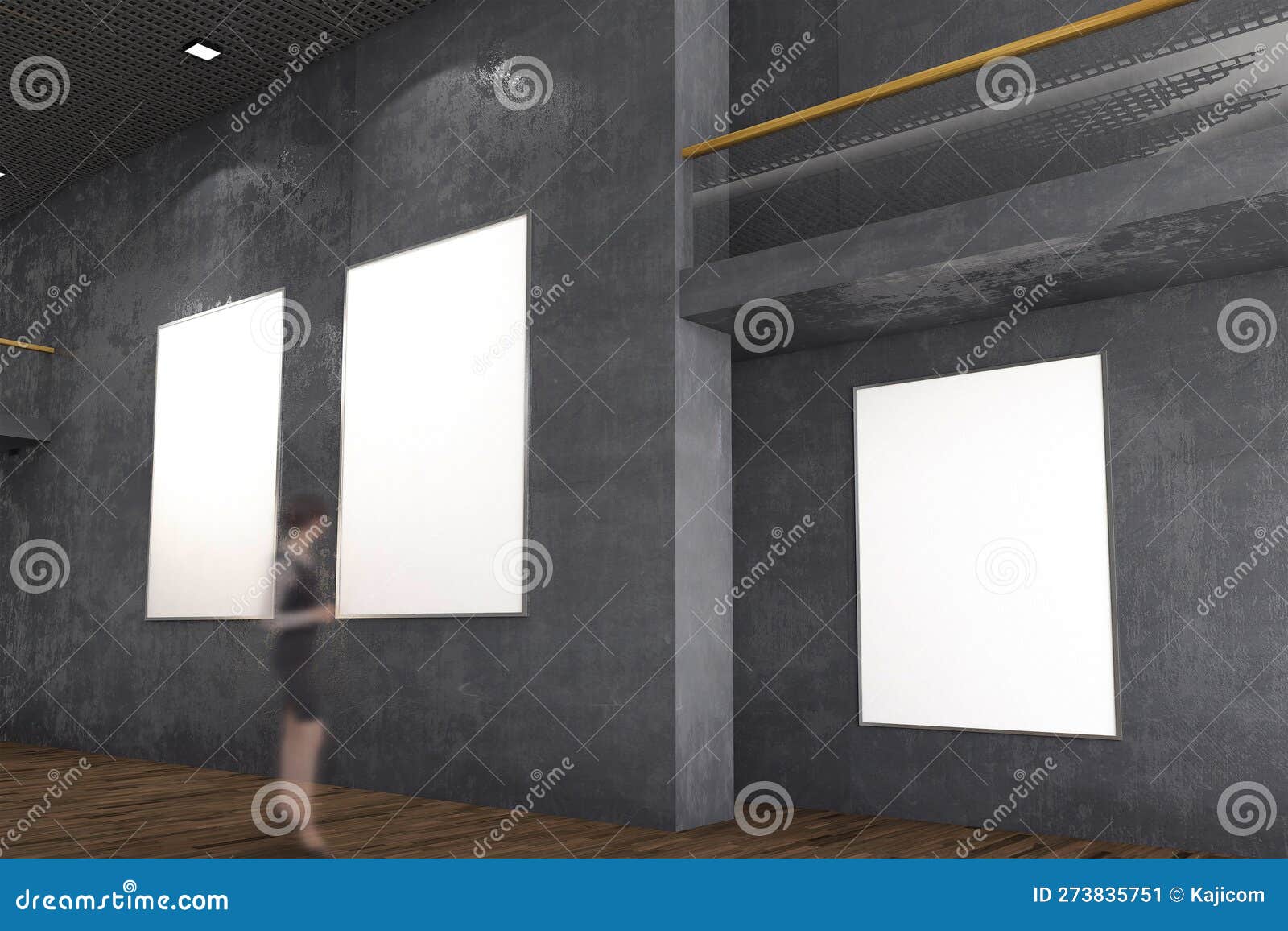 Poster Exhibition Gallery Hall Interior 3D Rendering Stock Illustration ...