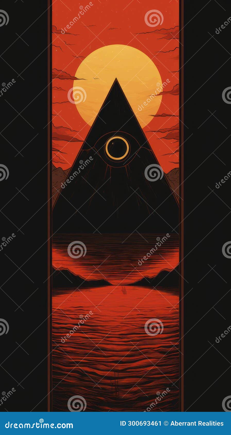 A Poster with an Eye in the Middle of a Pyramid Stock Illustration ...