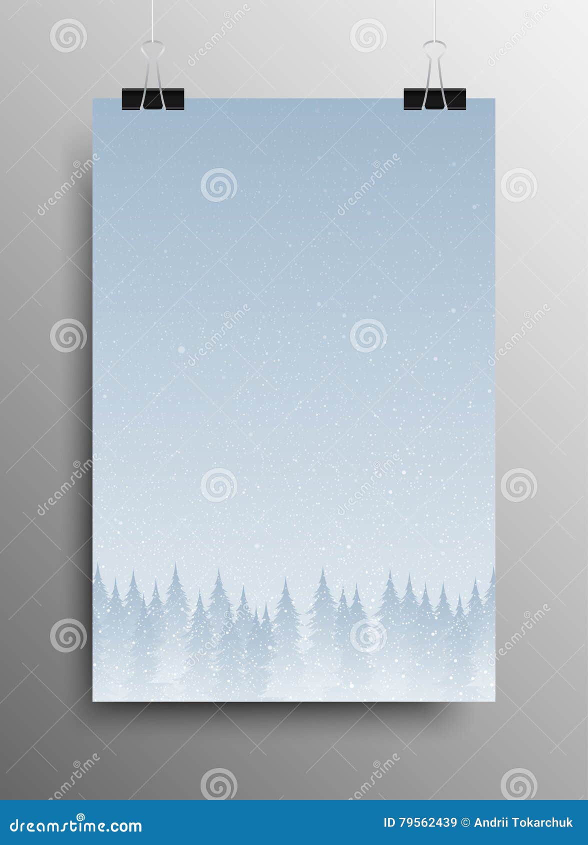 Poster. Falling Snow. Forest. Christmas Trees. Stock Vector ...