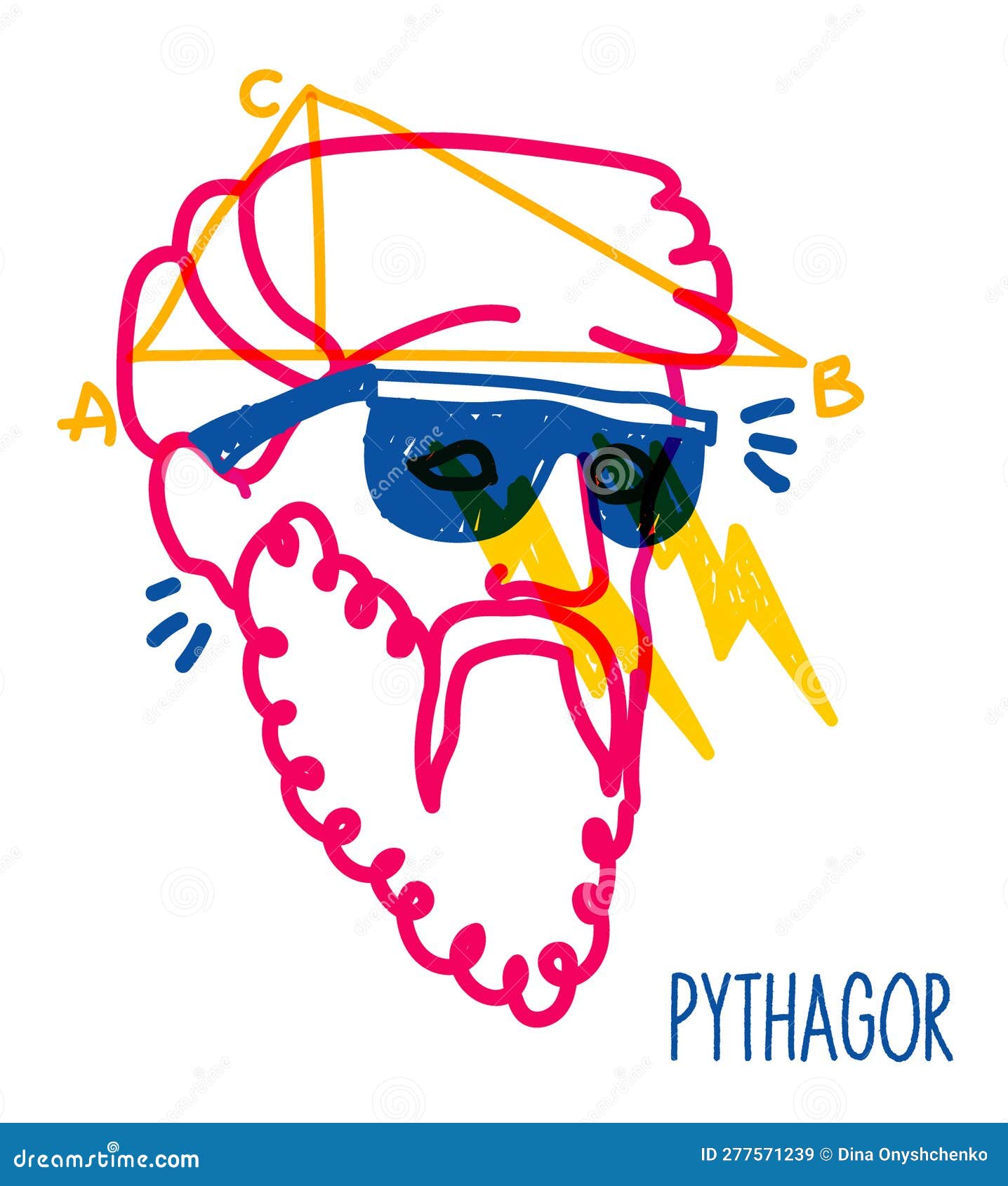 Poster of Famous Ancient Scientist Pythagoras, Stock Vector ...