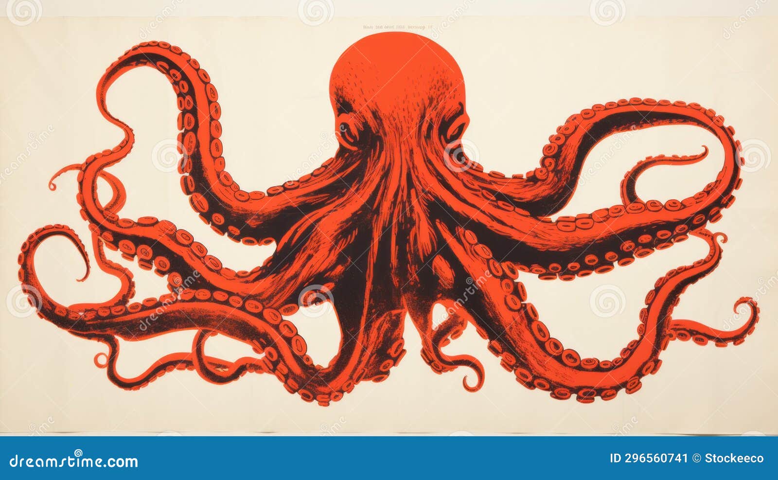 Gigantic Scale Octopus Print Inspired by Post-war American Art Stock ...