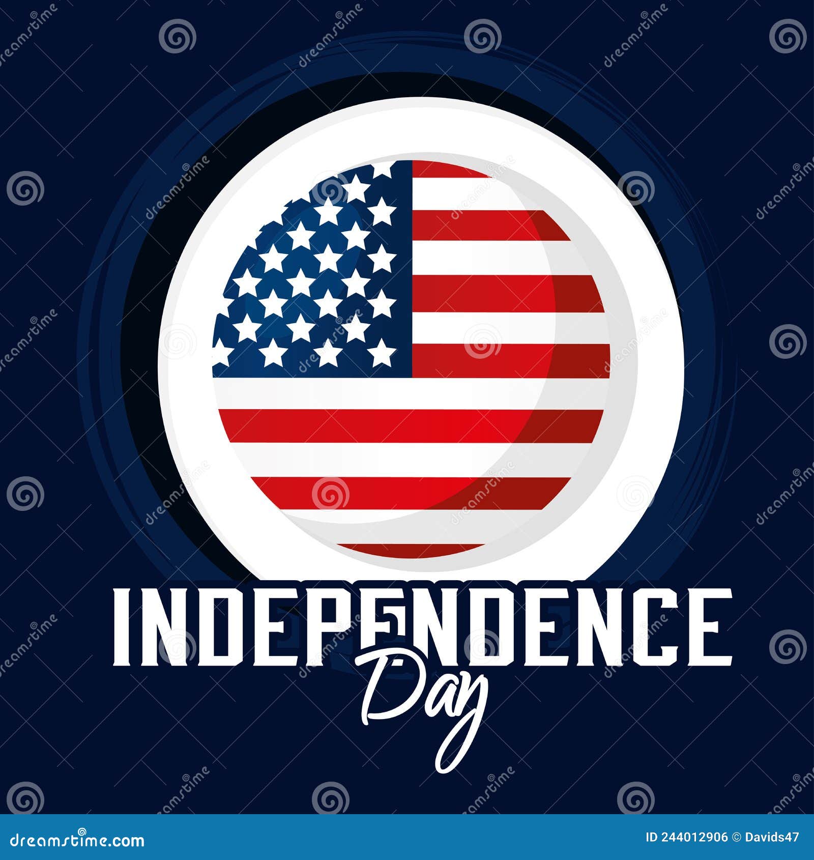 Poster Flag Usa Ring Independence Vector Illustration Stock Vector ...