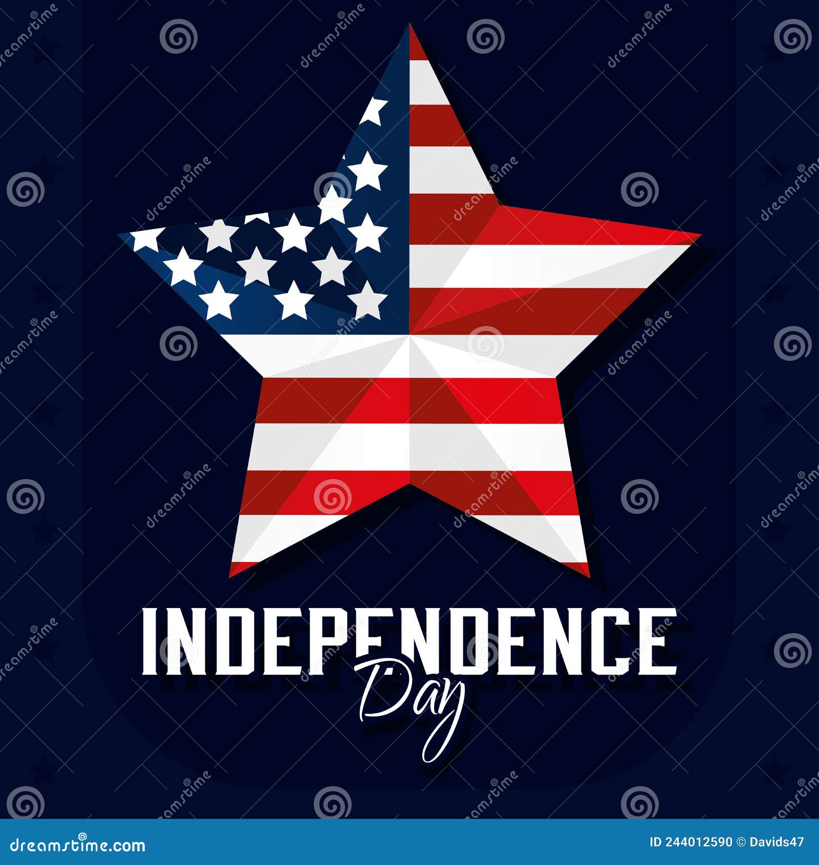 Poster Flag Usa Star Independence Vector Illustration Stock Vector ...