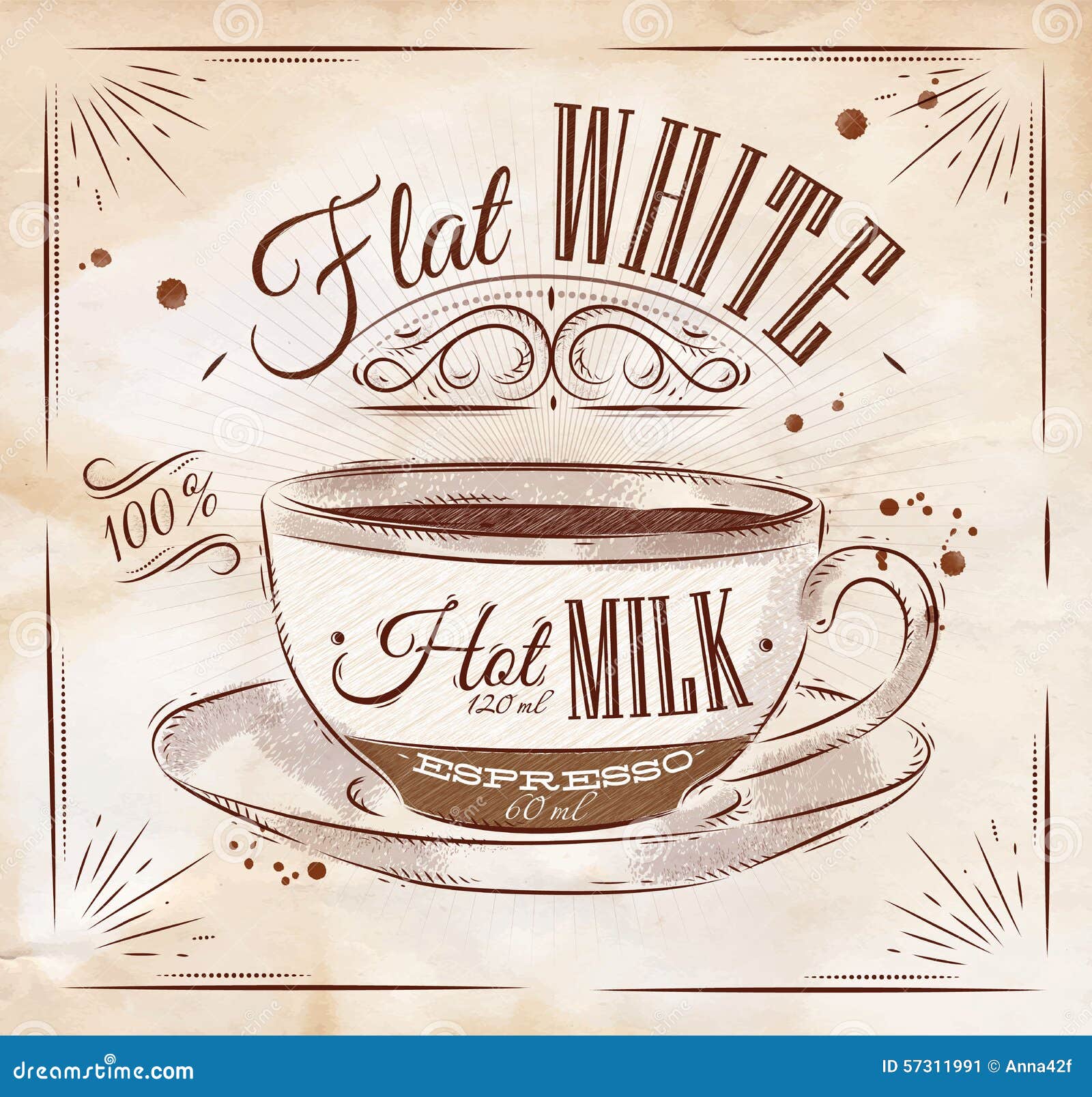 Poster Flat White Kraft Cartoon Vector | CartoonDealer.com #57311991