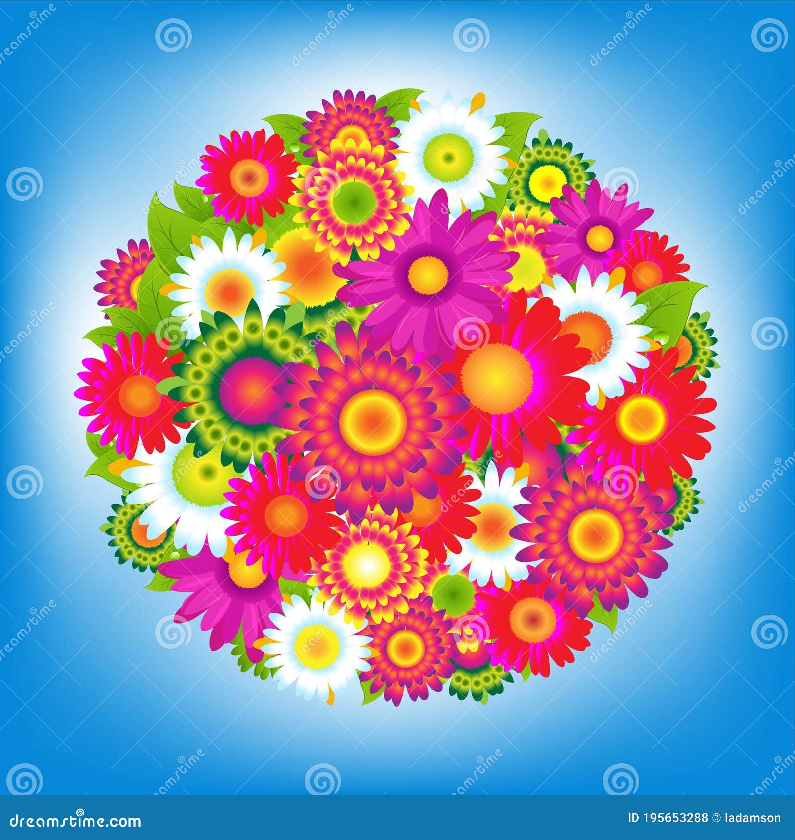 Poster with Flowers stock vector. Illustration of card - 195653288