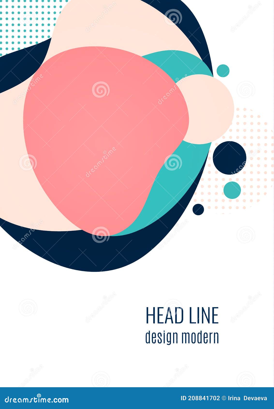 A Poster with Flowing Colored Shapes. Corporate Template Design for ...